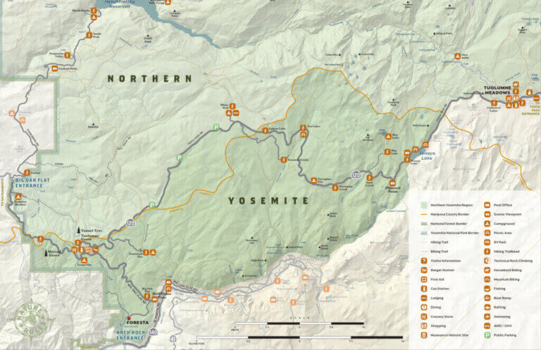 Yosemite Regions | Places in Yosemite and Yosemite Area Map | Discover ...