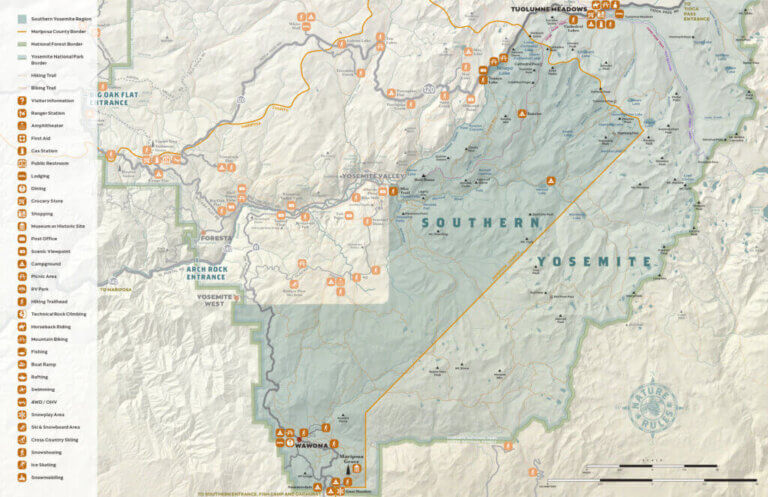 Yosemite Regions | Places in Yosemite and Yosemite Area Map | Discover ...